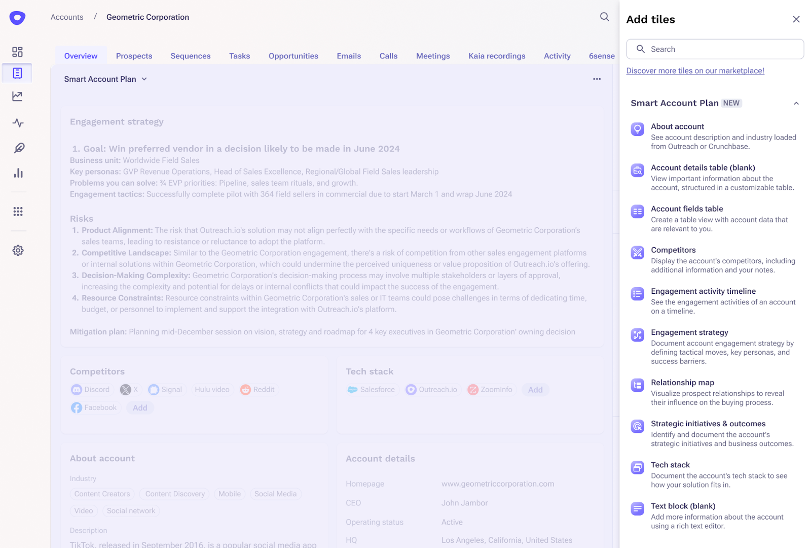 Smart Account Plan Overview – Outreach Support